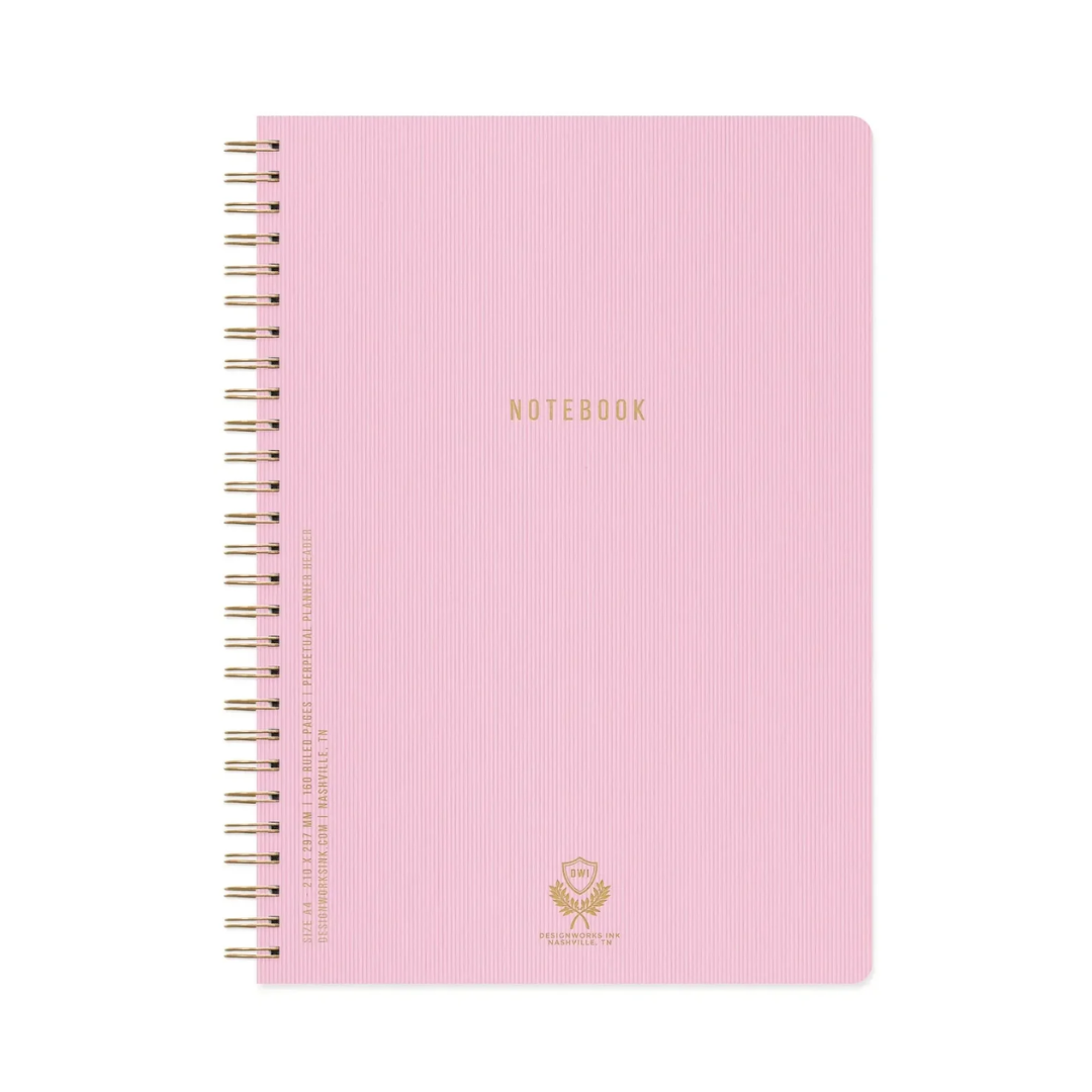 Textured Paper Twin Wire Notebook - Large Lilac - DesignWorks Ink